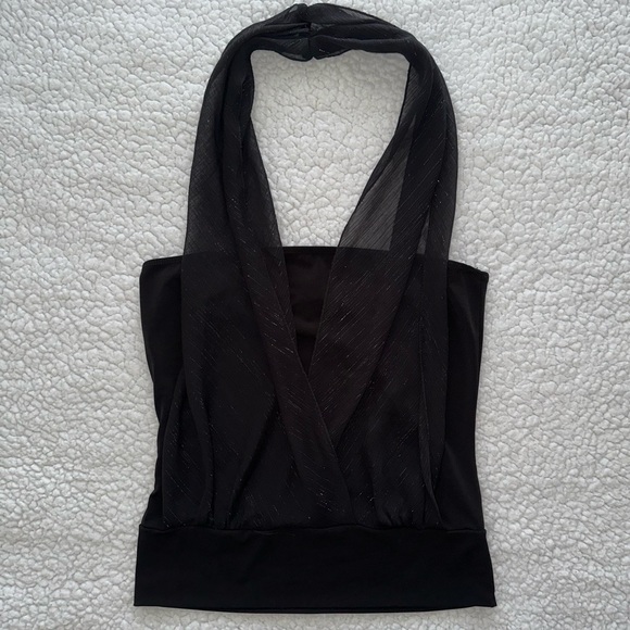 Papaya | Tops | Y2k Tube Top Sash Halter Neck Black Silver Detail 9s ...